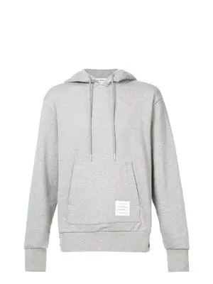 Thom Browne Striped Drawstring Hoodie - Light Gray