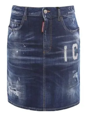 Dsquared2 Logo-print Denim Skirt - Blue