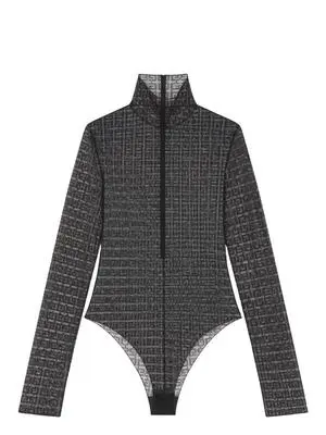 Givenchy 4g Lace Bodysuit With Rhinestones - Black
