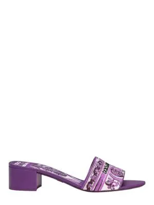 Dolce & Gabbana Maiolica Embroidered Almond-toe Sandals - Multi-color