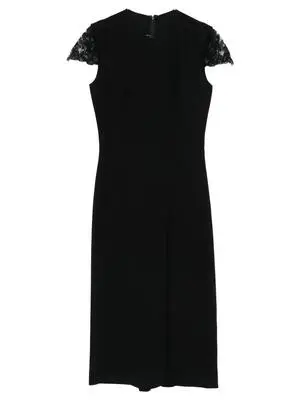 Ermanno Scervino Lace-trimmed Crewneck Dress - Black