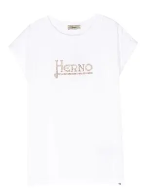 Herno Studded Logo Crewneck T-shirt - White