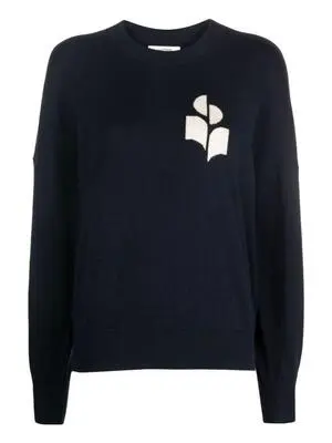 Isabel Marant Étoile Isabel Marant Etoile Marisans Logo Intarsia Knitted Jumper Black