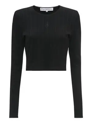 J.W.ANDERSON Jw Anderson Logo Jacquard Cropped T-shirt - Black