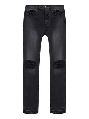 Rhude Distressed Relaxed Fit Jeans - Black