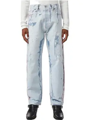 DIESEL® Straight Leg Jeans With Logo Patches - Gray