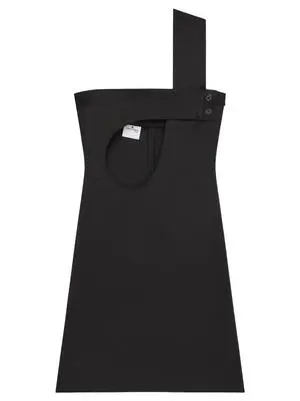 COURREGES Asymmetrical Cut-out Mini Dress - Black