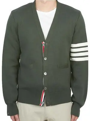 Thom Browne 4-bar Cotton Cardigan - Black