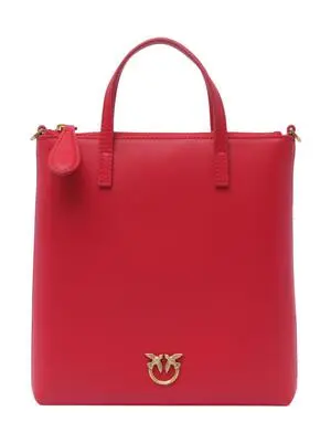 Pinko Zip-up Shoulder Bag With Curved Handle - Red