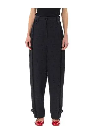 GANNI Tweed Trousers - Black