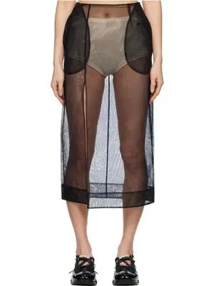 Simone Rocha Sheer Tulle Pencil Skirt - Black