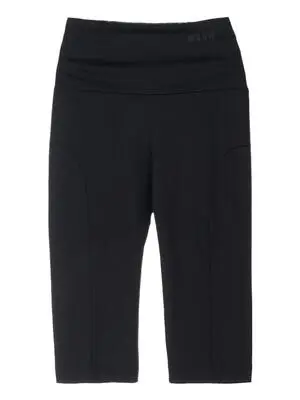 MSGM Logo-print High-waist Stretch Shorts - Black
