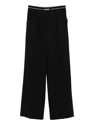 MSGM Logo Waistband Tailored Trousers - Black