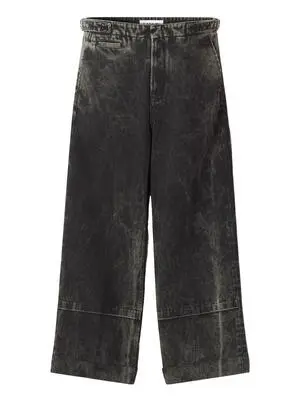 LANVIN Belted Wide-leg Jeans - Black