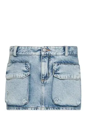 ICON DENIM LOS ANGELES Gio Cargo Denim Mini Skirt - Gray