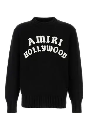 Amiri Hollywood" Logo-print Crewneck Sweater - Black