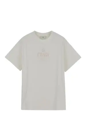 Fendi Logo Print Cotton T-shirt - White