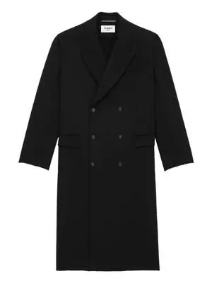 Saint Laurent Double-breasted Long Coat - Black