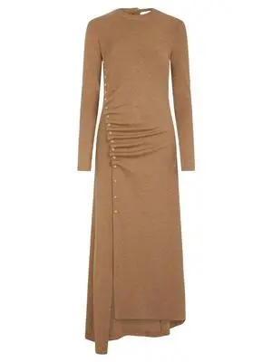 Rabanne Gathered Long Dress - Camel