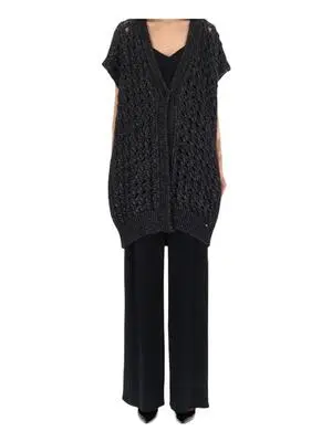 Herno Sleeveless Knitted Cardigan - Black