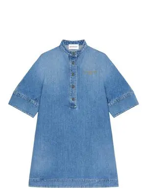 Givenchy Washed Denim Shirt Dress - Medium Blue