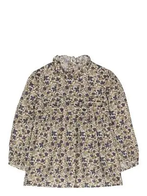 Bonpoint Floral-printed Ruffled-trim Blouse - Nude