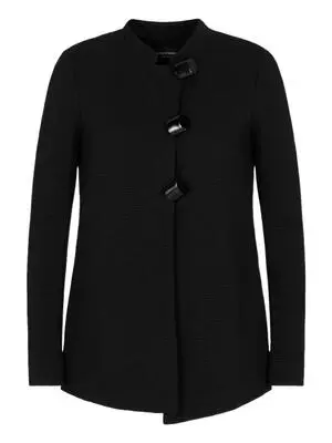 Emporio Armani Asymmetrical Button-detailed Casual Jacket - Black
