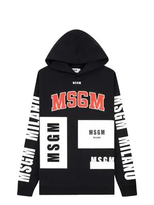 MSGM Printed Logo Hoodie - Black