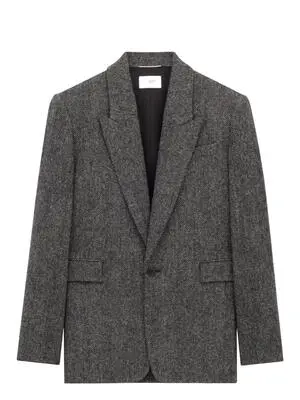 Saint Laurent Saint Laurent Single-Breasted Long-Sleeved Blazer Black