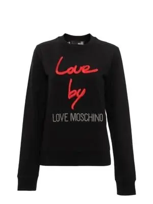 Moschino Love " Printed Crewneck Sweater - Black