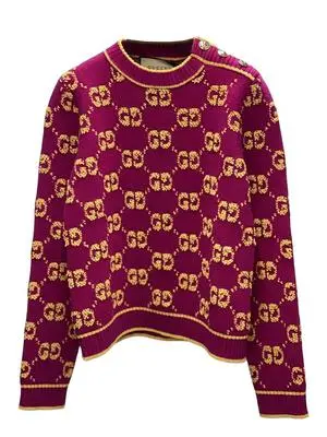 GUCCI Gucci Logo Knitted Wool Sweater With Double G Buttons