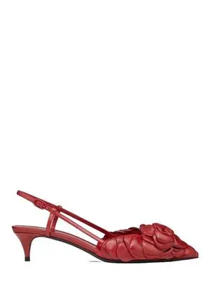 Valentino Garavani Atelier 03 Rose Edition Slingback Pumps - Red