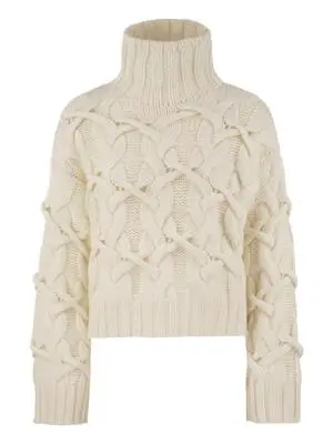 Brunello Cucinelli High Neck Cashmere Sweater - Nude