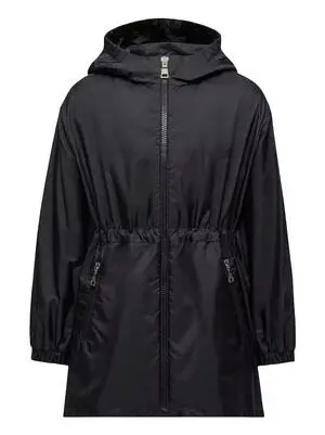 Moncler Hooded Zip-up Jacket With Drawstring Waist - Black