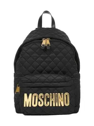 Moschino Quilted Logo Backpack - Black