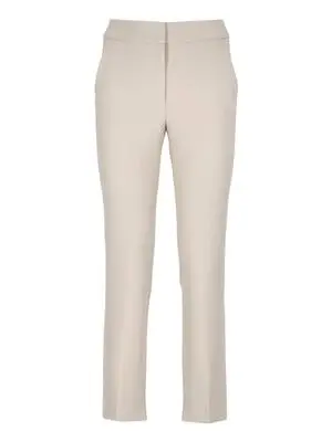 Peserico High Waist Trousers With Pressed Crease And Side Pockets - Nude