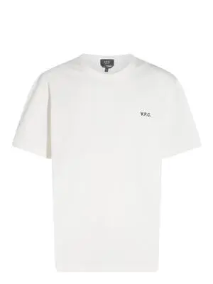 A.p.c. Flocked Logo Crewneck T-shirt - Blanc/vert