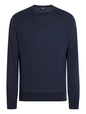 ZEGNA Zegna Ribbed Crew Neck Long Sleeve Sweater