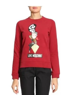 Moschino Printed Crewneck Sweatshirt - Red