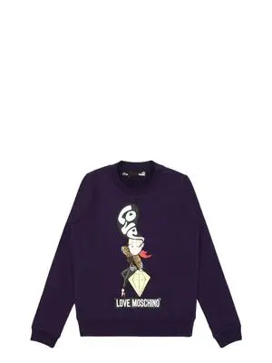 Moschino Graphic Print Crewneck Sweater - Black
