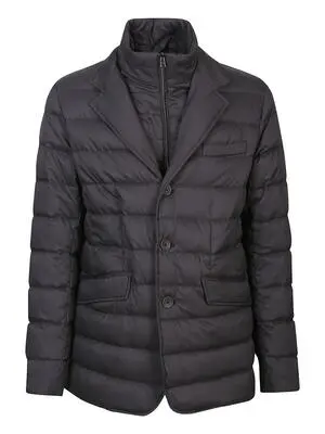 Herno Layered-effect Quilted Down Jacket - Black