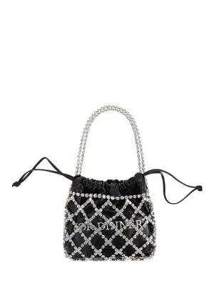 Off-White Embellished Drawstring Tote Bag - Black