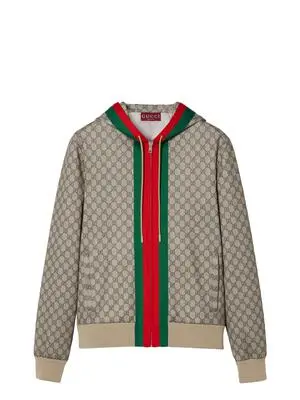 Gucci Monogrammed Zip-up Jacket - Beige/ebony