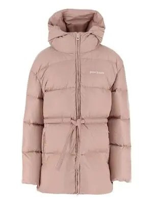Palm Angels Logo Embroidered Down Jacket - Nude