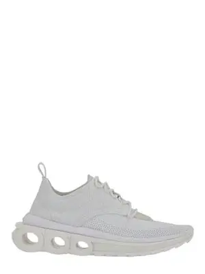 FERRAGAMO Gancini Plaque Lace-up Sneakers - Gray