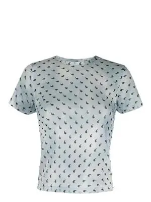 MAISON MARGIELA Sheer Printed Short Sleeve Top - No