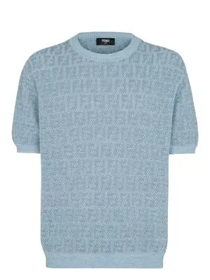 Fendi All-over Ff Motif Crewneck Jumper - Blue