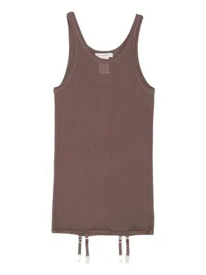 LEMAIRE Ribbed Knit Tank Top - Brown
