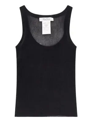 Max Mara Sleeveless Ribbed Top - Black