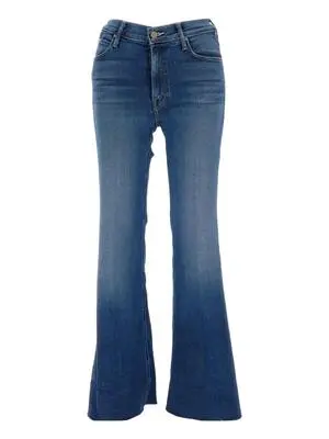 MOTHER Mother Lil Doozy Fray Flared Jeans Blue
